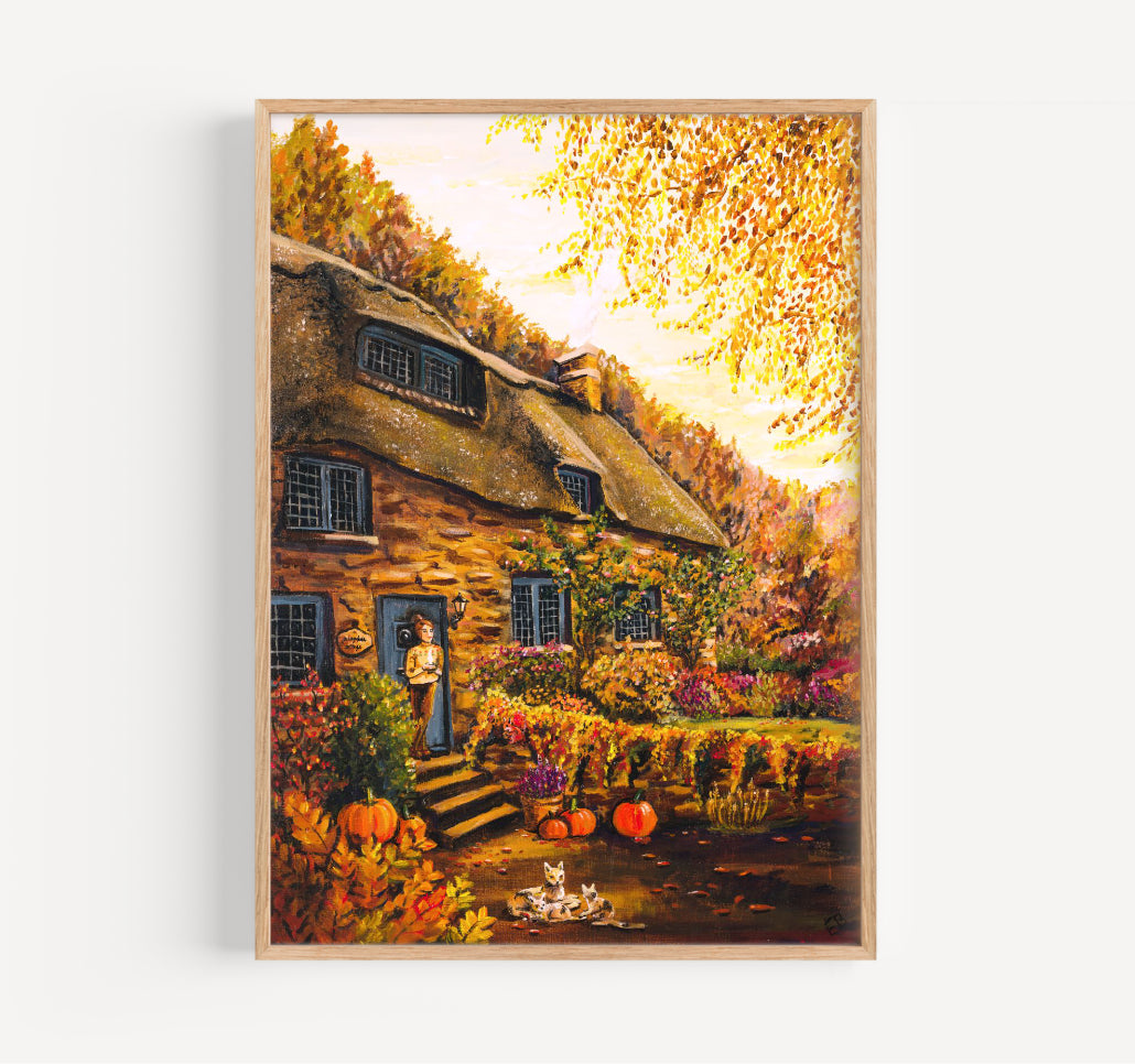 Pumpkin cottage - print – Illustrator under a blankie